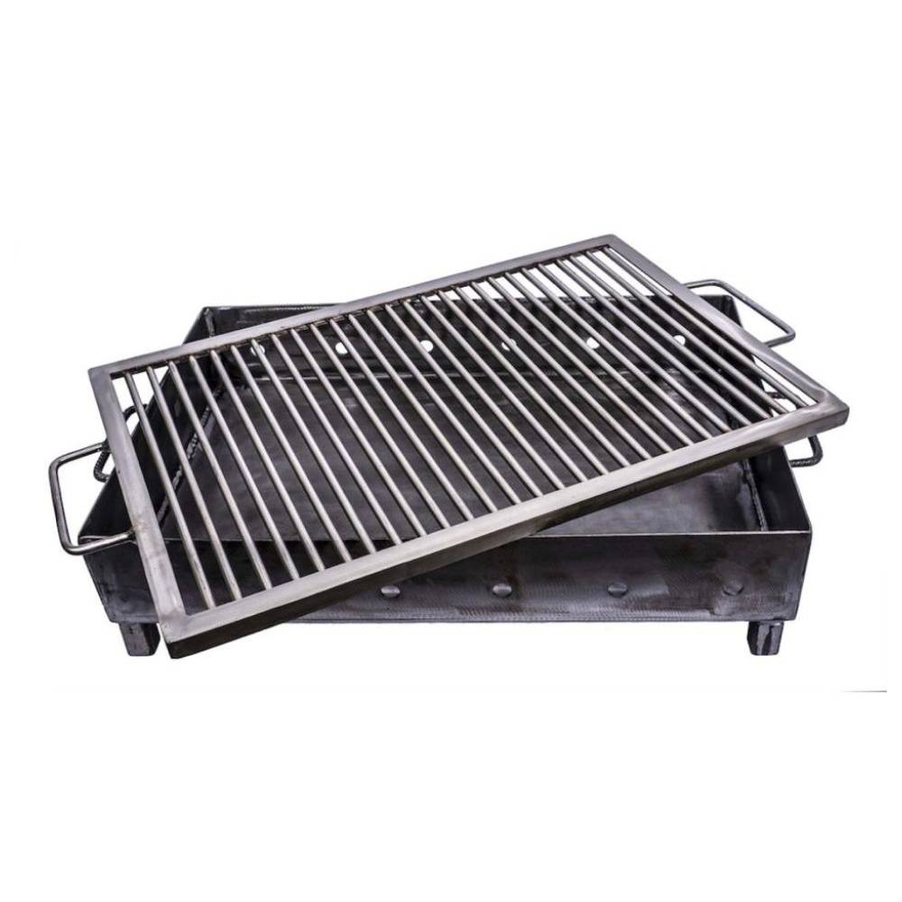 Gratar din fier camping cu picioare detasabile 60 x 40 cm