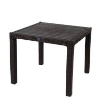 Masa patrata 90X90cm pentru gradina plastic tip ratan maro - Plasa Umbrire