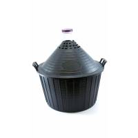 Damigeana 25L din sticla in cos din plastic negru, cu dop - Plasa Umbrire